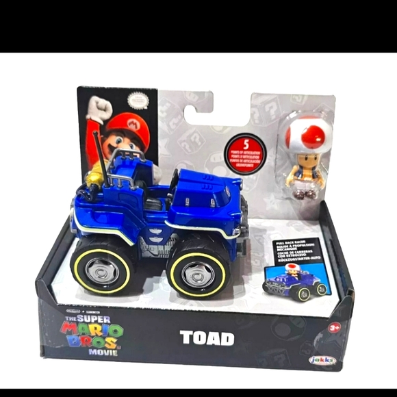 Jakks Pacific | Toys | New Super Mario Bros Movie Toad Figure Pull Back ...